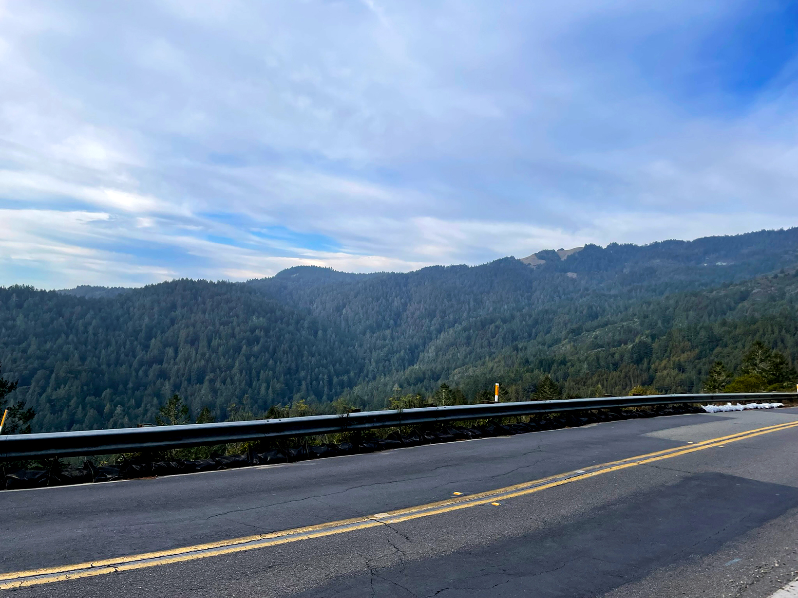 Section of Marin County highway reduced to single lane for construction ...